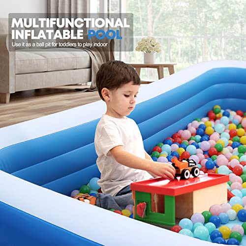 Paddling Pool, Inflatable Pool, Large Family Pool, Rectangular Paddling Pool for The Garden and Outdoor Use