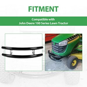 Front Bumper Brush Guard Compatible with John Deere 100 Series 102 115 125 135 145 155C 190C D100 D110 D120 D130 D140 D150 D160 D170 L100 L105 L107 LA175 G110 X110 X120 X125 Lawn Mower Garden Tractor