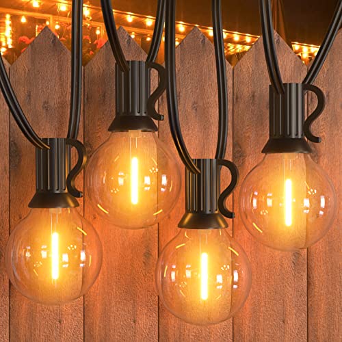 GPATIO Outdoor String Lights, 60FT(50+10) Waterproof Patio Lights with 32 Dimmable Hanging Lights Globe G40 Bulbs, 2700k Shatterproof for Backyard Gazebo Porch Garden Commerical Outside Decor