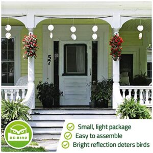 De-Bird Bundle Includes: Scare Tape - Reflective Tape and 8 pk Reflective Repellent Disks to Keep Away Woodpecker, Pigeons, and Protect Plants & Fruit Trees