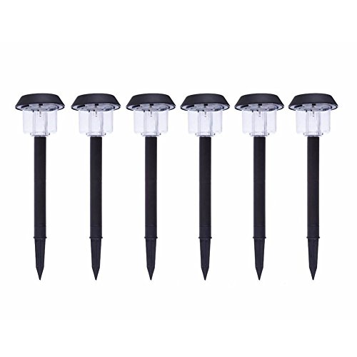 Solario Garden Decor Solar Powered Stake Lights- Pack of 6- Decorative Classic Lamps- Highest Lumen LED Brighter Than Standard- Superior Monocrystalline Panel (Black)