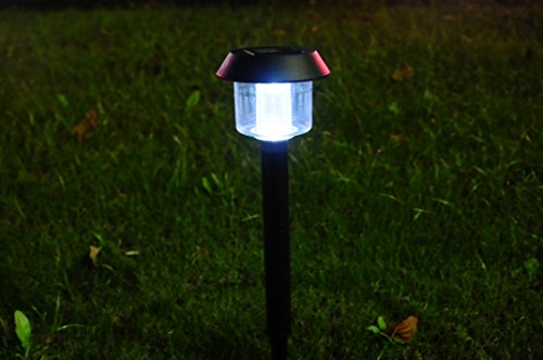 Solario Garden Decor Solar Powered Stake Lights- Pack of 6- Decorative Classic Lamps- Highest Lumen LED Brighter Than Standard- Superior Monocrystalline Panel (Black)