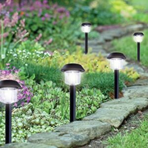 Solario Garden Decor Solar Powered Stake Lights- Pack of 6- Decorative Classic Lamps- Highest Lumen LED Brighter Than Standard- Superior Monocrystalline Panel (Black)