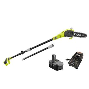 ryobi zrp4361 one+ 18-volt 9.5 ft. cordless electric pole saw kit – p105 (upgraded from p102 ) battery & p118 charger (renewed)