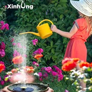 Xinhong 1.4W Solar Bird Bath Fountain, Solar Fountain Pump for Bird Bath with 6 Petal Nozzles, Solar Powered Fountain Pump Outdoor Watering Submersible Pump for Pond, Pool, Garden, Fish Tank