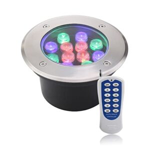 amdhz pond lights led underwater with rgb color change waterproof ip68 dimmable embedded underground light for underwater, garden, pond (power : 3w, voltage : ac85-230v)