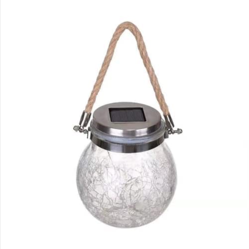 Solar Glass Lanterns Outdoor, Warm Light Garden Solar Light Hanging Glass Jar Waterproof Lantern Table LED Lamps