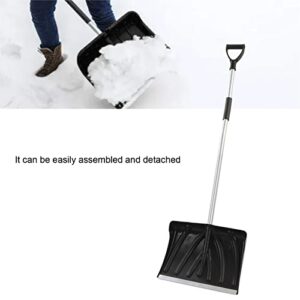 Wide Snow Shovel, 17.7in Detachable Portable Emergency Snow Shovel,D Shaped Handle Snow Removal Tool with Storage Bag, for Car Garden Camping