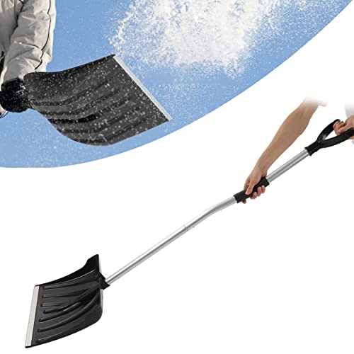 Wide Snow Shovel, 17.7in Detachable Portable Emergency Snow Shovel,D Shaped Handle Snow Removal Tool with Storage Bag, for Car Garden Camping