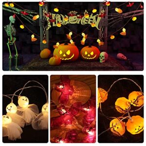 TOYMIS Halloween String Lights, 42.7ft 20 LEDs Halloween Decorative Lights USB-Powered Pumpkin Ghost Bat Lights for Gardens Yards Indoor and Outdoor Decorations(8 Modes)