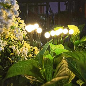 Solar Garden Lights, 2PCS Solar Powered Firefly Lights Outdoor Waterproof, Starburst Swaying Light, Vibrant Garden Solar Lights for Garden,Yard, Path, Lawn Decor (Warm White)