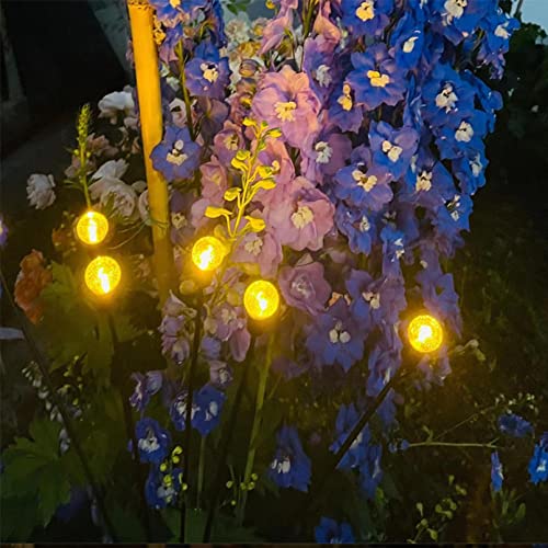 Solar Garden Lights, 2PCS Solar Powered Firefly Lights Outdoor Waterproof, Starburst Swaying Light, Vibrant Garden Solar Lights for Garden,Yard, Path, Lawn Decor (Warm White)