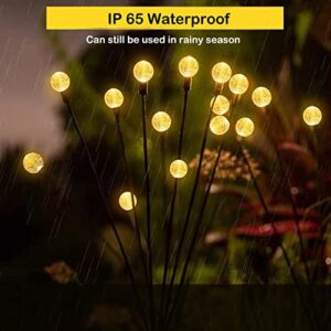 Solar Garden Lights, 2PCS Solar Powered Firefly Lights Outdoor Waterproof, Starburst Swaying Light, Vibrant Garden Solar Lights for Garden,Yard, Path, Lawn Decor (Warm White)