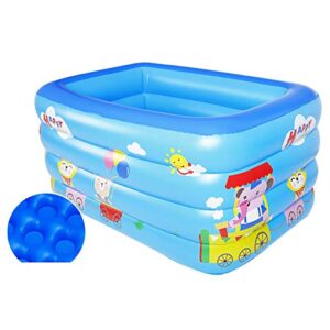 TOPYL Rectangular Inflatable Swimming Pool,Full-Sized Above Ground Pool Summer Water Party Gift for Toddler Kids Adults,Backyard Garden Blue 2.6m/4 Layers