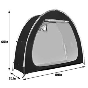 AiQueen Bike Tent Foldable Bike Storage Shed Waterproof Porable Bicycle Storage Cover Shelter with Window for Outdoor,Garden,Camping and Hiking dark black