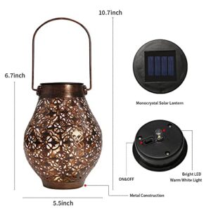 Solar Lanterns Outdoor Hanging Lights Waterproof for Garden Patio Decor, Warm White Solar-Powered Led Lamp