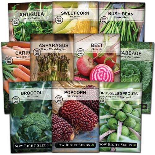 Sow Right Seeds - Complete Garden Seed Collection for Planting - 40 Non-GMO Heirloom Vegetable, Herb and Flower Varieties. Every Seed You Need to Plant and Grow a Bountiful Home Garden - Great Gift