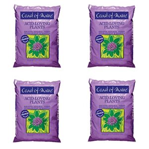 coast of maine organic natural garden compost potting planting soil blend for acid loving plants, bushes, and flowers, 20 quart bag (4 pack)