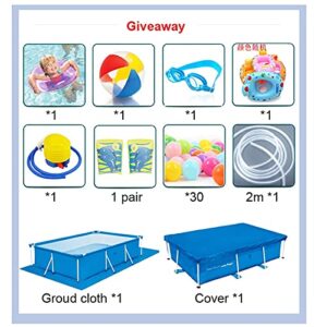 LIHONK Above Ground Swimming Pool Steel Frame Kids and Adults Can Swim Family Above Ground Pool Free Cover & Floor Cloth & Swimming Pool Water Toys Patio Lawn Garden (Size : 4.5 * 2.2 * 0.84m)