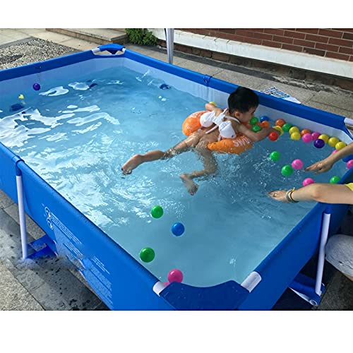 LIHONK Above Ground Swimming Pool Steel Frame Kids and Adults Can Swim Family Above Ground Pool Free Cover & Floor Cloth & Swimming Pool Water Toys Patio Lawn Garden (Size : 4.5 * 2.2 * 0.84m)