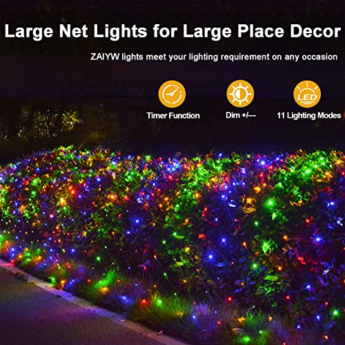 ZAIYW Multiple Color Options 660 LED Large Net Lights Outdoor Mesh Lights 20ft x 13ft Clear Wire Fairy Net Lights Warm White & Multicolor Bush Net Lights for Garden Wedding Backdrop Party Wall Decor