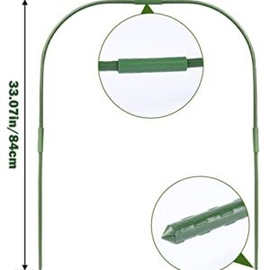 Fuuner 8.2ft×12.5ft Greenhouse Plastic, with 3 Sets Greenhouse Hoops for Plant Cover Support, Arched Steel Frame Hoops with Thickened Plastic Coated for DIY Garden Grow Tunnel