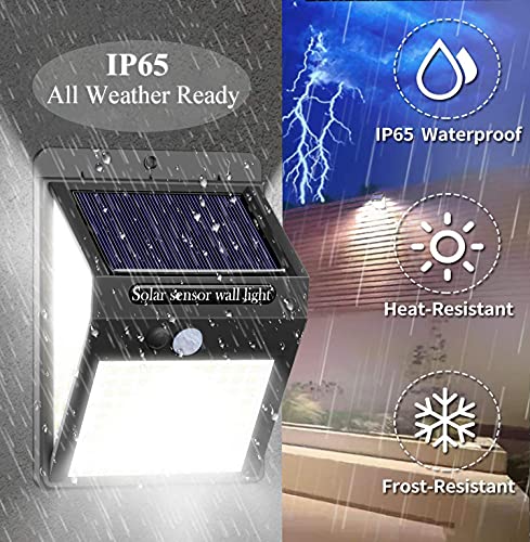 Anufuup Solar Lights Outdoor [140 LED/4 Pack], Solar Lights with 3 Modes, 270°Wide Angle Solar Motion Deck Light,IP65 Waterproof Solar Powered Wall Lights for Front Door, Yard, Garden, Fence, Garage