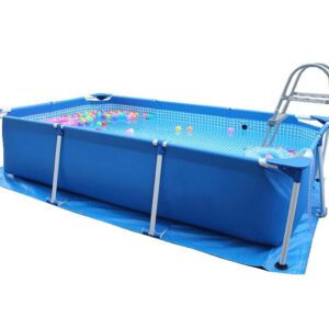 Above Ground Swimming Pools For Kids Adults - With Bracket With Steps - Family Pool Above Ground For Gardens Outdoor - Foldable Thickened Pool - Gift Swimming Pool Accessories Dust Cover & Ground Pads