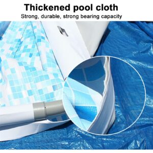 Above Ground Swimming Pools For Kids Adults - With Bracket With Steps - Family Pool Above Ground For Gardens Outdoor - Foldable Thickened Pool - Gift Swimming Pool Accessories Dust Cover & Ground Pads