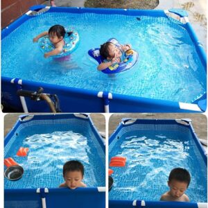 Above Ground Swimming Pools For Kids Adults - With Bracket With Steps - Family Pool Above Ground For Gardens Outdoor - Foldable Thickened Pool - Gift Swimming Pool Accessories Dust Cover & Ground Pads