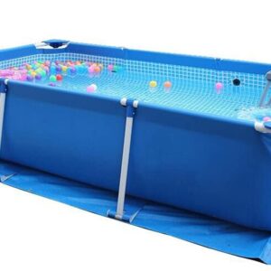 Above Ground Swimming Pools For Kids Adults - With Bracket With Steps - Family Pool Above Ground For Gardens Outdoor - Foldable Thickened Pool - Gift Swimming Pool Accessories Dust Cover & Ground Pads