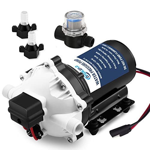 COFORCEFLO 12V RV Water Pump,5.5 GPM 70 PSI Water Pressure Diaphragm Pump,On Demand Pressure Pump Water for Washing RVs,Garden Spraying,Agricultural irrigation