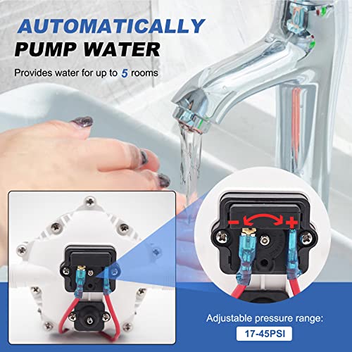 COFORCEFLO 12V RV Water Pump,5.5 GPM 70 PSI Water Pressure Diaphragm Pump,On Demand Pressure Pump Water for Washing RVs,Garden Spraying,Agricultural irrigation