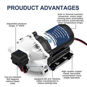 COFORCEFLO 12V RV Water Pump,5.5 GPM 70 PSI Water Pressure Diaphragm Pump,On Demand Pressure Pump Water for Washing RVs,Garden Spraying,Agricultural irrigation