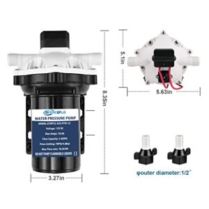 COFORCEFLO 12V RV Water Pump,5.5 GPM 70 PSI Water Pressure Diaphragm Pump,On Demand Pressure Pump Water for Washing RVs,Garden Spraying,Agricultural irrigation