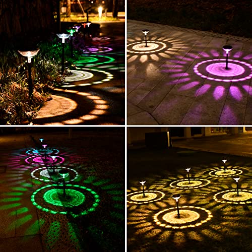 FEELIGHT Solar Pathway Lights, Garden Lights Solar Powered Waterproof IP67, Bright LED Solar Outdoor Landscape Lighting Solar Pathway Lights for Walkway Yard Backyard Lawn Landscape Decorative (4PC)