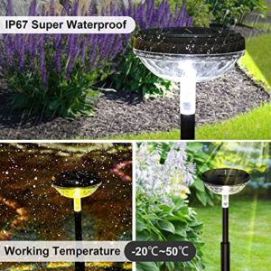 FEELIGHT Solar Pathway Lights, Garden Lights Solar Powered Waterproof IP67, Bright LED Solar Outdoor Landscape Lighting Solar Pathway Lights for Walkway Yard Backyard Lawn Landscape Decorative (4PC)