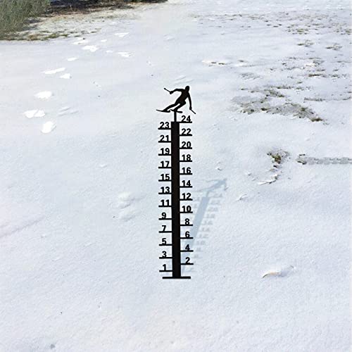 24CM Snow Meter Hand Made Metal Outdoor Garden Snow Meter Garden Decoration for Garden, Lawn, Farm, Indoor & Outdoor Use (Black)