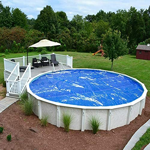 Ø 10ft/12ft/15ft/18ft Round Swimming Pool Cover, Outdoor Villa Garden Summer Waves Pool Solar Protector Blanket, Dustproof & Rainproof (Size : Ø 18ft/5.5m)