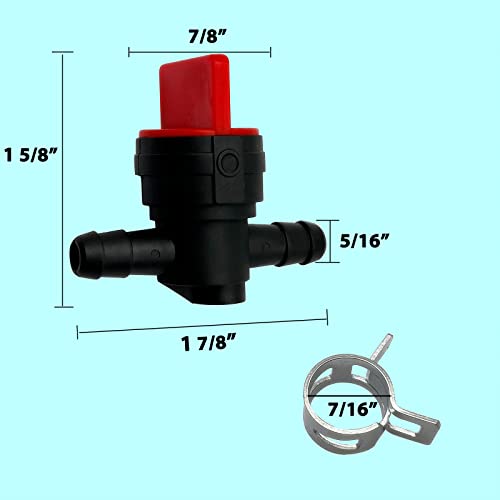 1/4" Inline Fuel Cut Off Valve Shut Off Valve Straight Gas Valve with Clamps