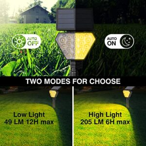 T-SUN Solar Spotlights Solar Landscape Light 16 LED Solar Outdoor Lights, Warm Light IP65 Waterproof Solar Spot Light Garden Lights for Yard Lawn Path 6 Pack