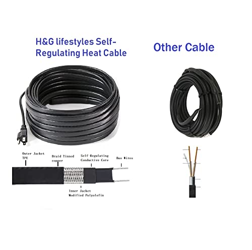 H&G lifestyles Roof Snow De-Icing Kit Self-Regulating-Plug-in Ready Heat Cable 100 feet 8 Watts Per Foot