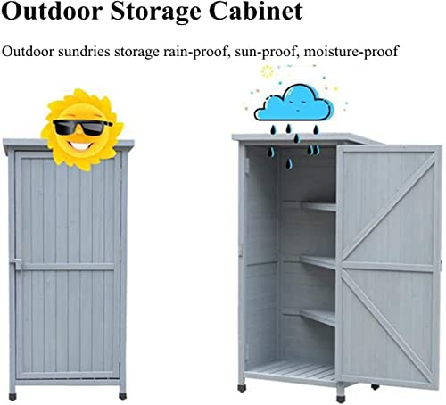 MUWIZ Outdoor Storage Shed, Storage Shed and Tool Shed Large Outdoor Storage Shed, Solid Wood Garden Shed w/Laminate, Waterproof Outside Tool Shed