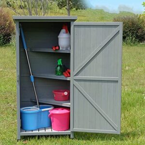 MUWIZ Outdoor Storage Shed, Storage Shed and Tool Shed Large Outdoor Storage Shed, Solid Wood Garden Shed w/Laminate, Waterproof Outside Tool Shed