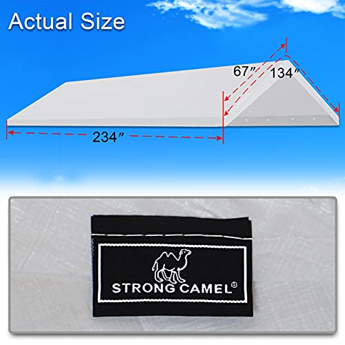 Strong Camel 10 x 20-Feet Carport Replacement Top Canopy Cover for Tent Outdoor Canopy Garden Gazebo Garage Shelter Cover with Ball Bungees White (Only Cover, Frame is not Included)