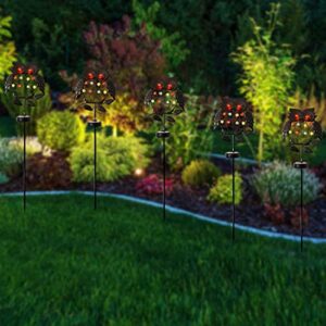 Joiedomi Garden Solar Lights Outdoor, Solar Powered Stake Lights, 10 LED Metal Owl Decorative Lights Waterproof for Walkway,Pathway,Lawn,Patio,Courtyard (Bronze)