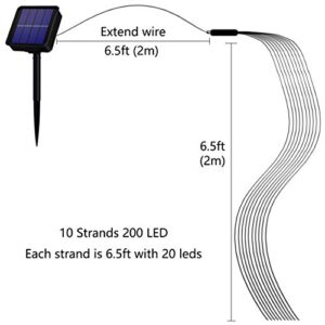 Xingpold Solar Powered Twinkle Fairy Lights,10 Strands 200 LEDs Solar Christmas Lights Outdoor Waterproof Timbo Lights Decorative Copper Wire Vine Solar Garden Lights for Patio Garden Christmas Tree