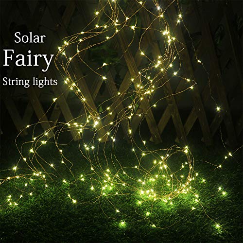 Xingpold Solar Powered Twinkle Fairy Lights,10 Strands 200 LEDs Solar Christmas Lights Outdoor Waterproof Timbo Lights Decorative Copper Wire Vine Solar Garden Lights for Patio Garden Christmas Tree