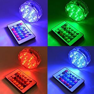 Classic Pool Lights LED Remote Control RGB Diving Light Battery-Powered Underwater Night Light Outdoor Vase Bowl Garden Christmas Party Decoration Pond Lights