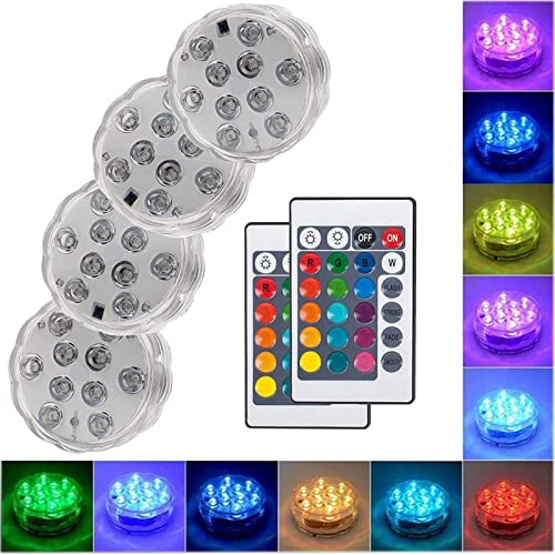 Classic Pool Lights LED Remote Control RGB Diving Light Battery-Powered Underwater Night Light Outdoor Vase Bowl Garden Christmas Party Decoration Pond Lights